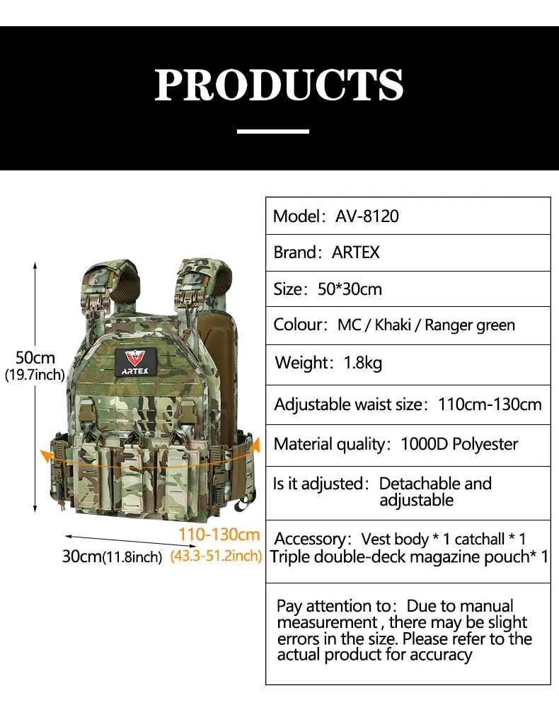 1000d Polyester Plate Carrier - Tactical Vest with Molle