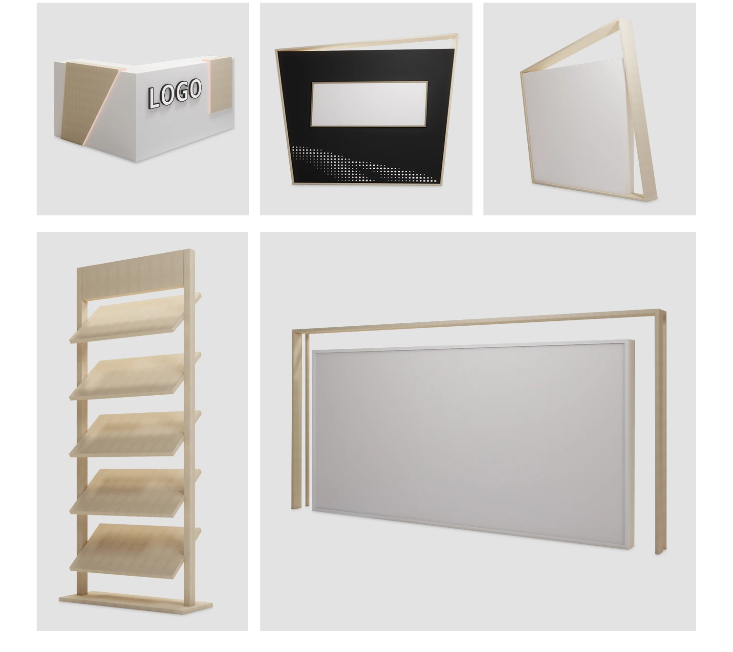 Modern Exhibition Booth Design Acrylic Display Shelves Camera Showcase ...