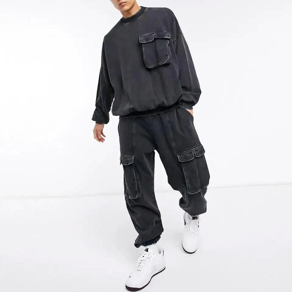 Wholesale Acid Wash Tracksuit Wholesale Design Jogger Tracksuits Gym ...