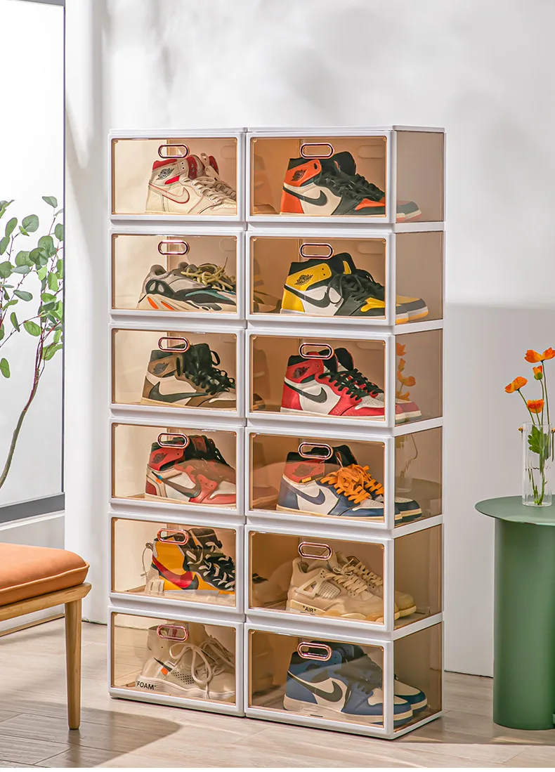 Wholesale Transparent Plastic Sneaker Stackable Shoe Kids Storage Boxes ...