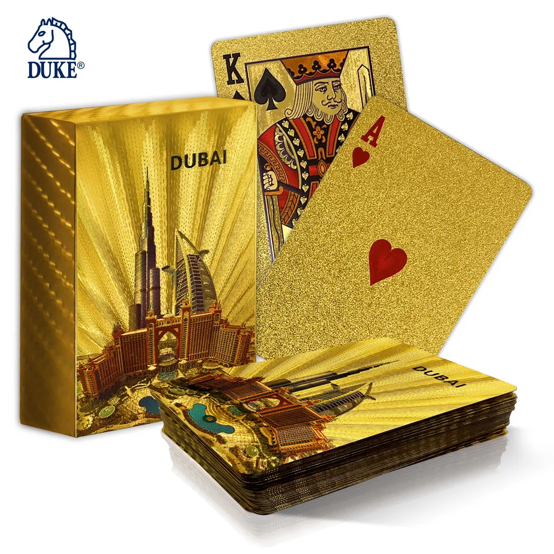 Khalifa Deck of Cards Gold Custom Plastic Playing Cards with Box Duke ...
