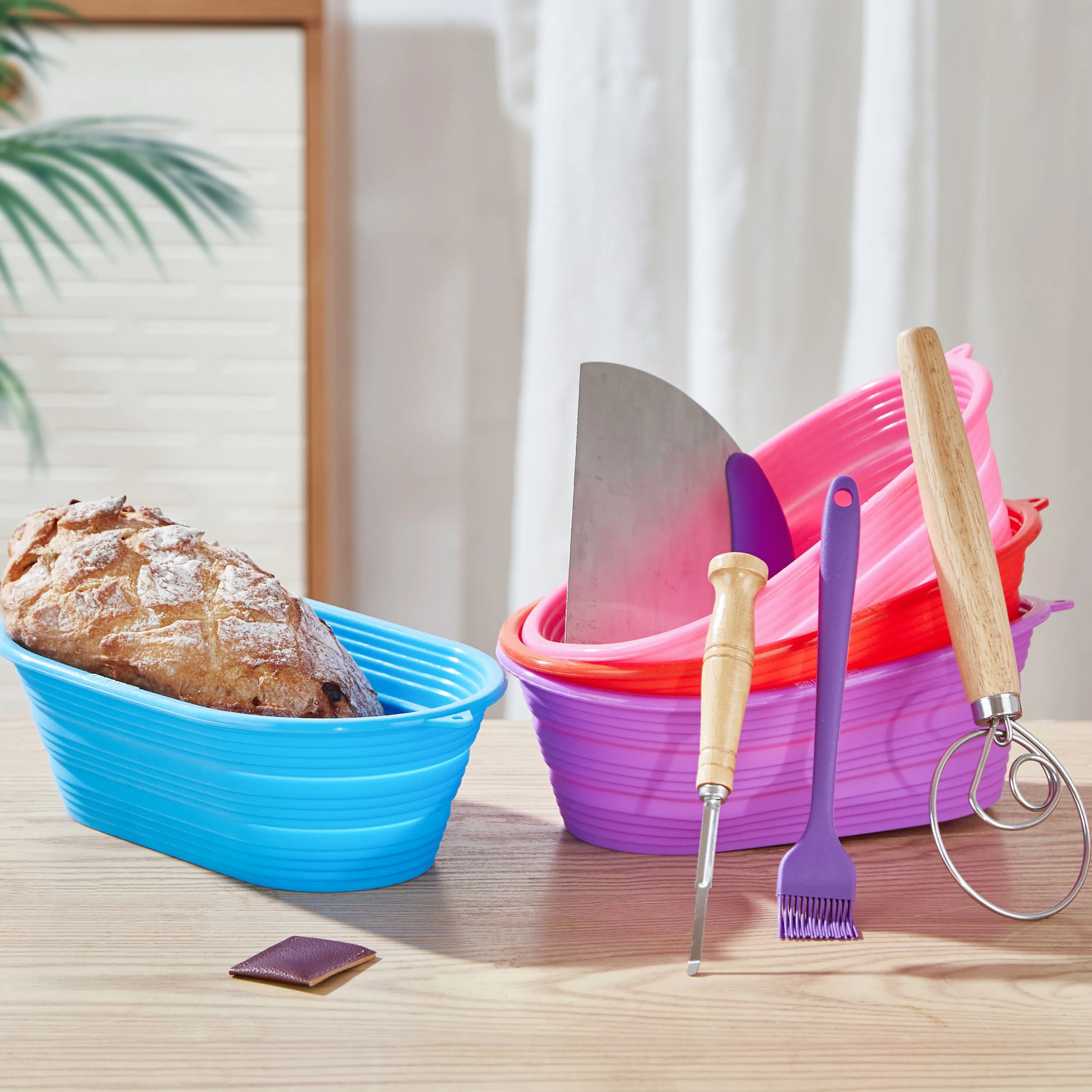 Bps122 Sourdough Glass Jar Kit Collapsible Silicone Sourdough Bread ...