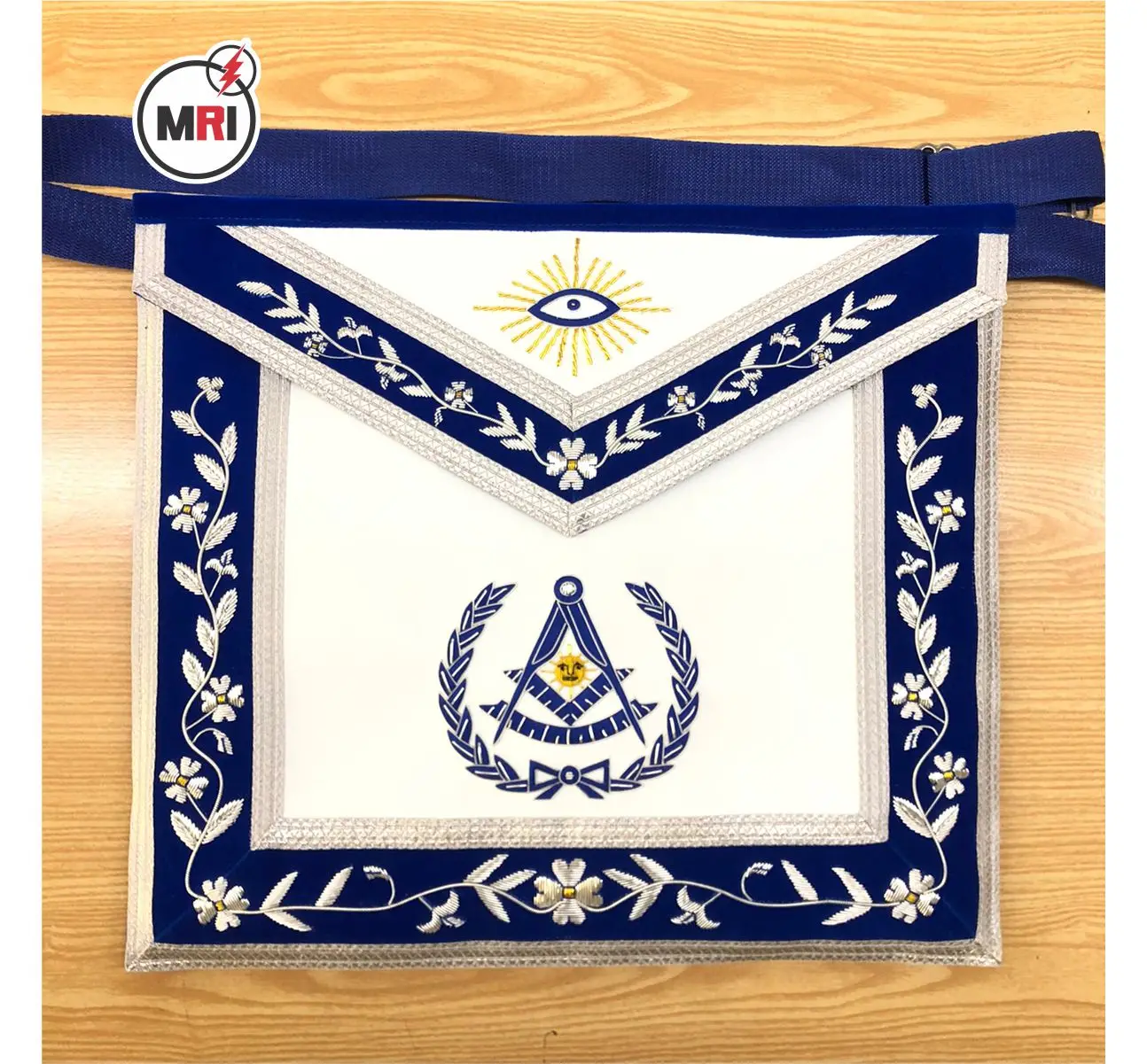 Masonic Regalia Plain White Apron Masonic MM PM Customized Plain or Embroidered Custom Ribbon or ...