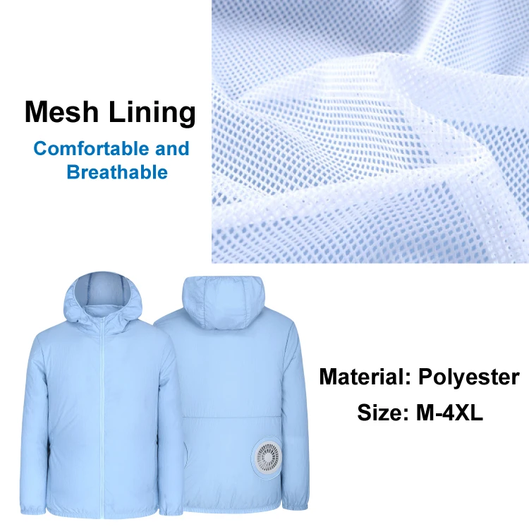 Summer 5V USB Air Conditioning Cooling Fan Jacket Work Clothes for ...