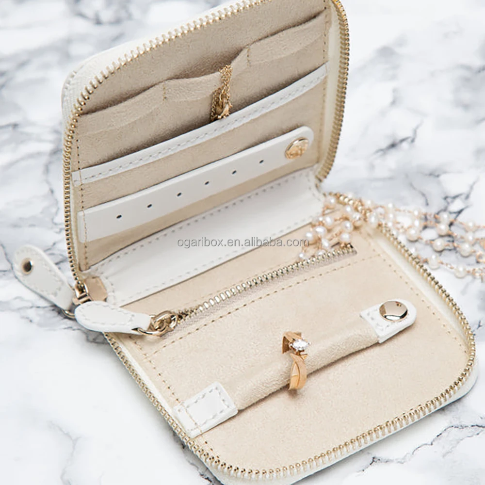Custom Luxury Portable Leather Jewelry Pouch Organizer Bag Ring Earring ...
