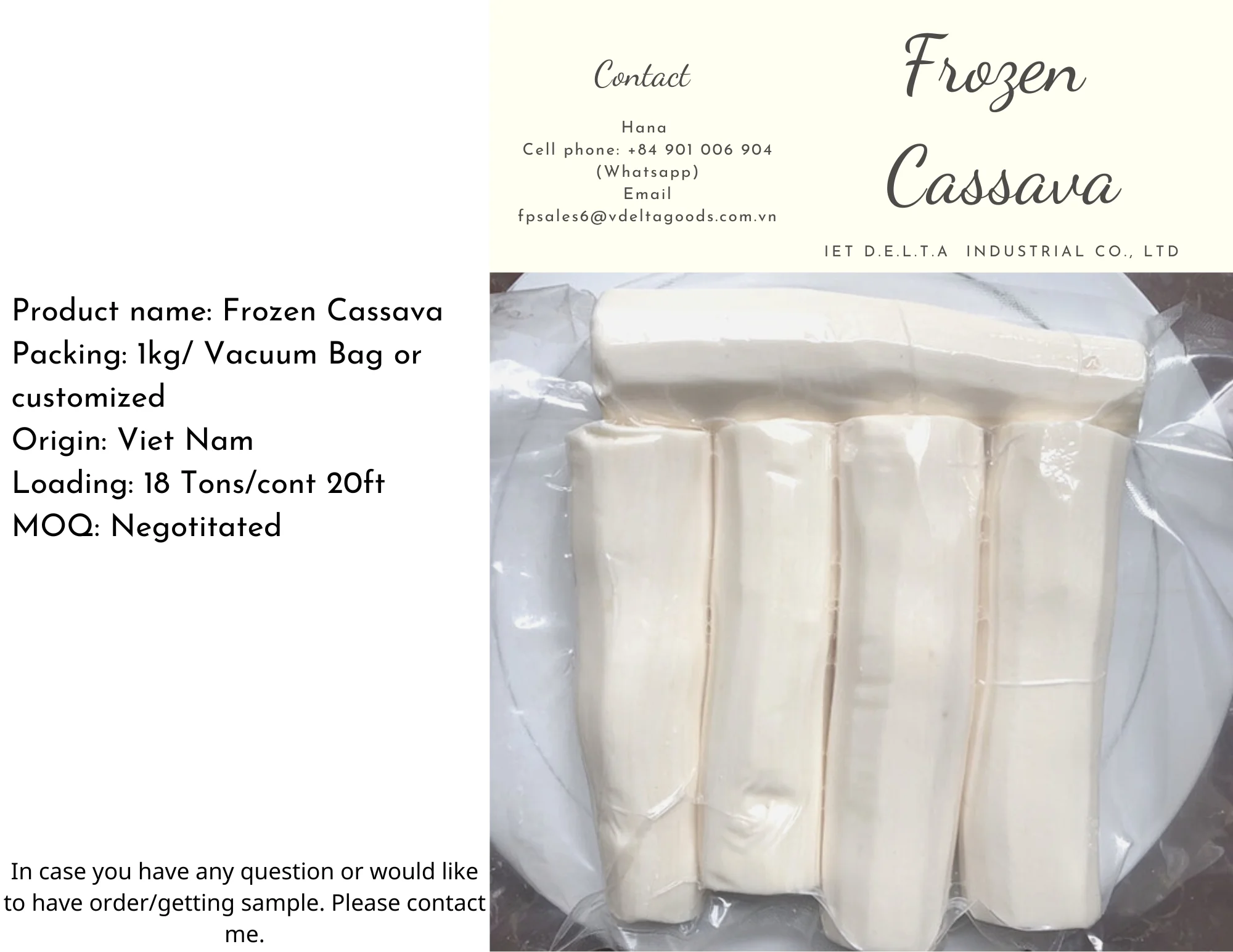 Best Price Frozen Manioc Rootin/ Cassava This Season - Buy 2022 ...