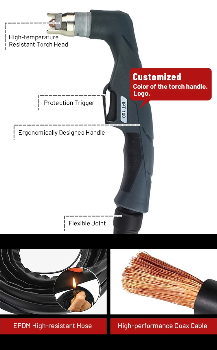 INWELT CE Approval OEM 6M 80amp IPT80 Plasma Cutting Torch