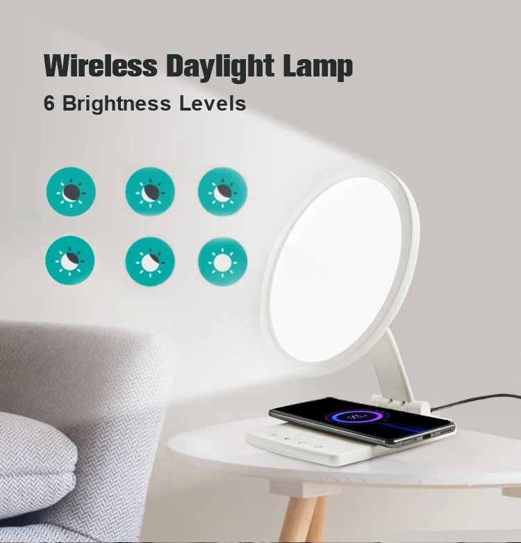 2023 New Design Mobilephone Wireless Charging Daylight Sad Led Lamp ...