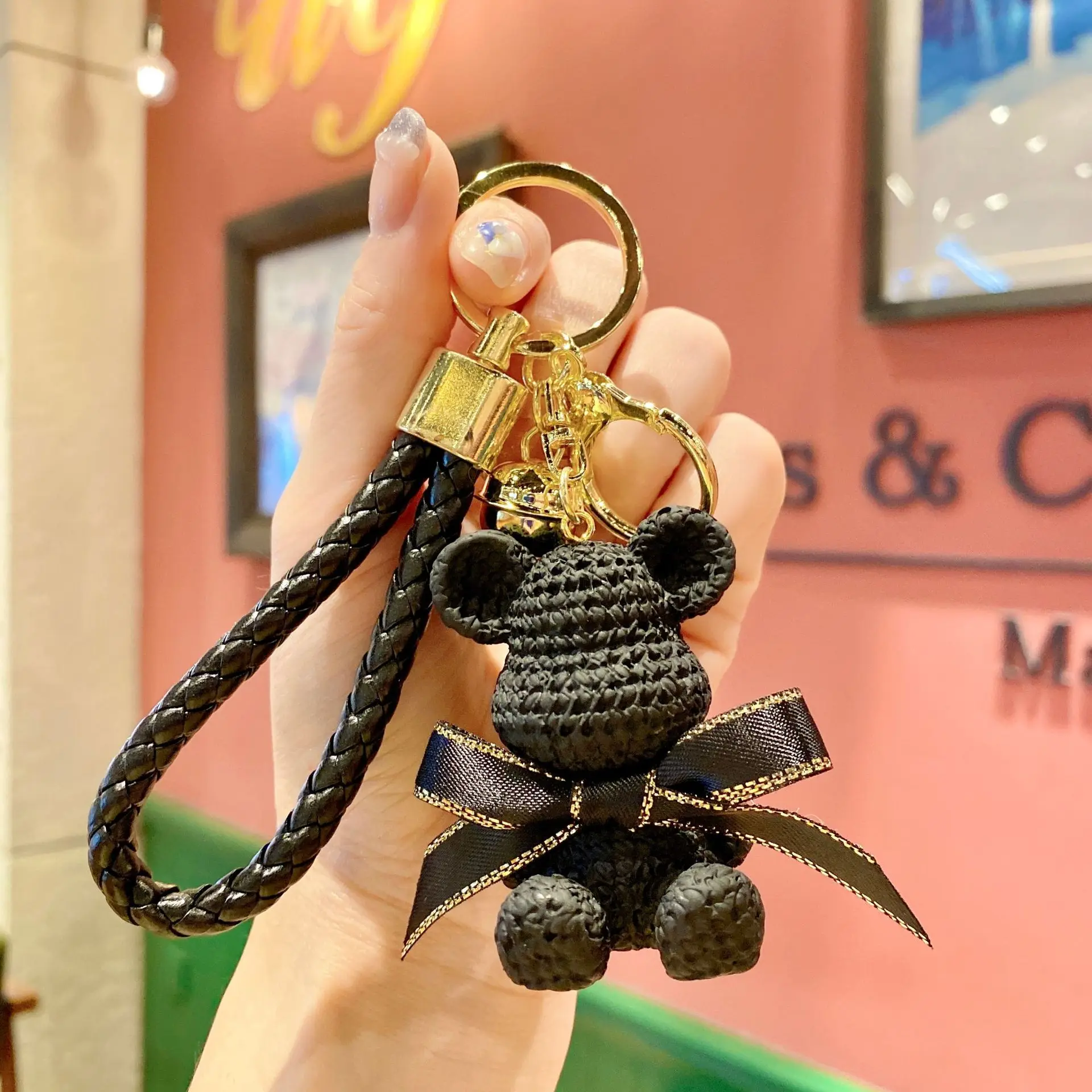 HOT Bow Mini Teddy Bear Keychain Gift Kawaii Backpack Charms