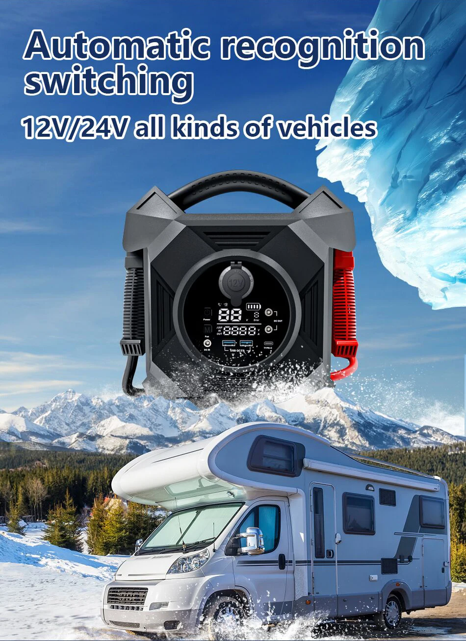 12v 24v Truck Jump Starter 6000A Peak Current Multifunctional Battery ...