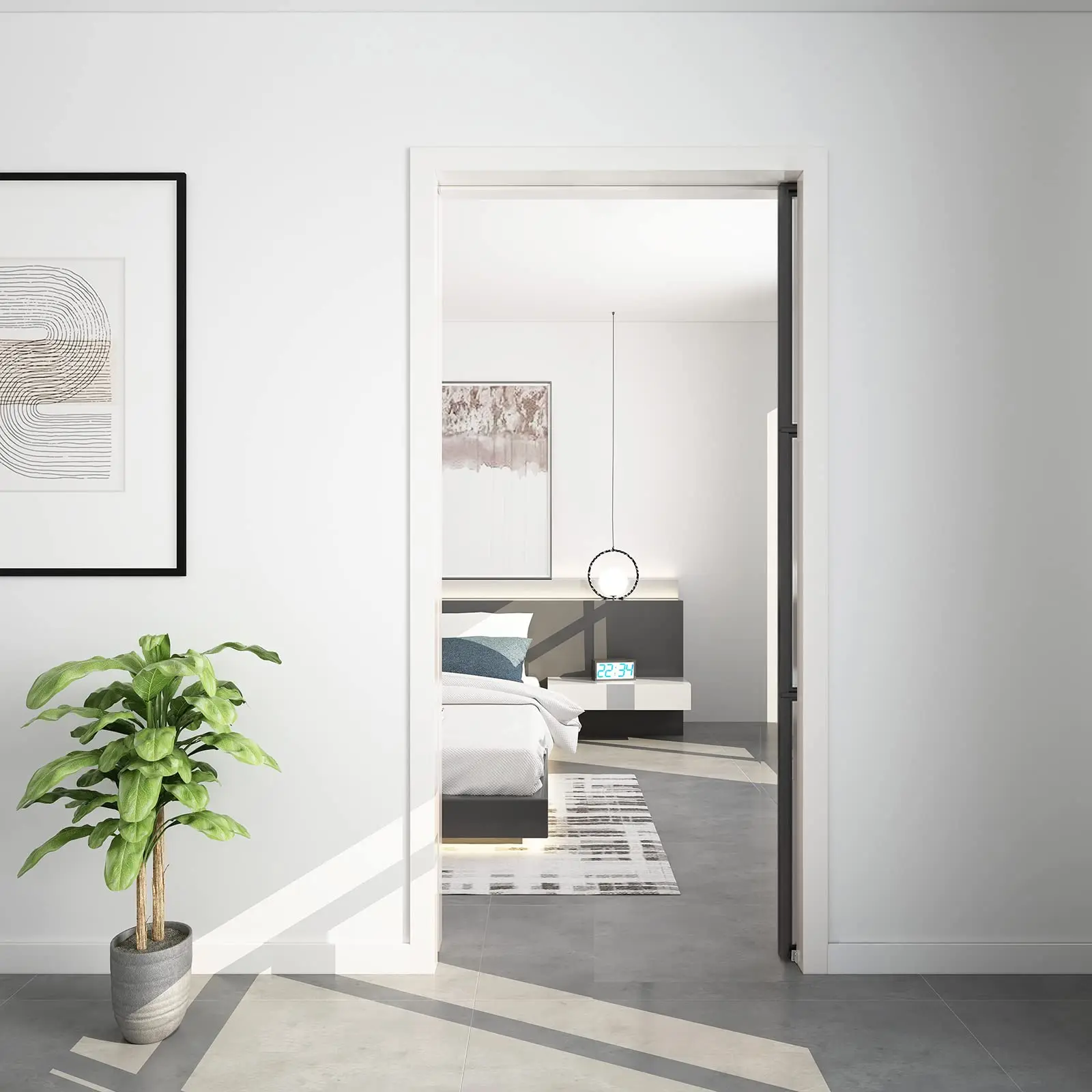 Metal Glass Sliding Door Pocket Door Hardware Full Set