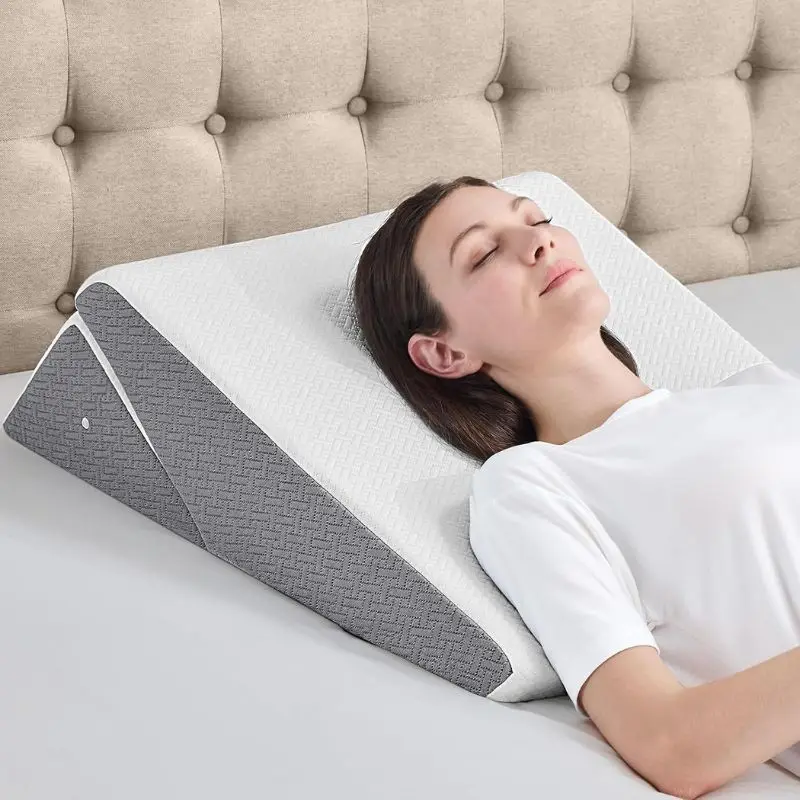 10 Inch Adjustable Memory Foam Triangle Pillow Bed Wedge Pillow for ...