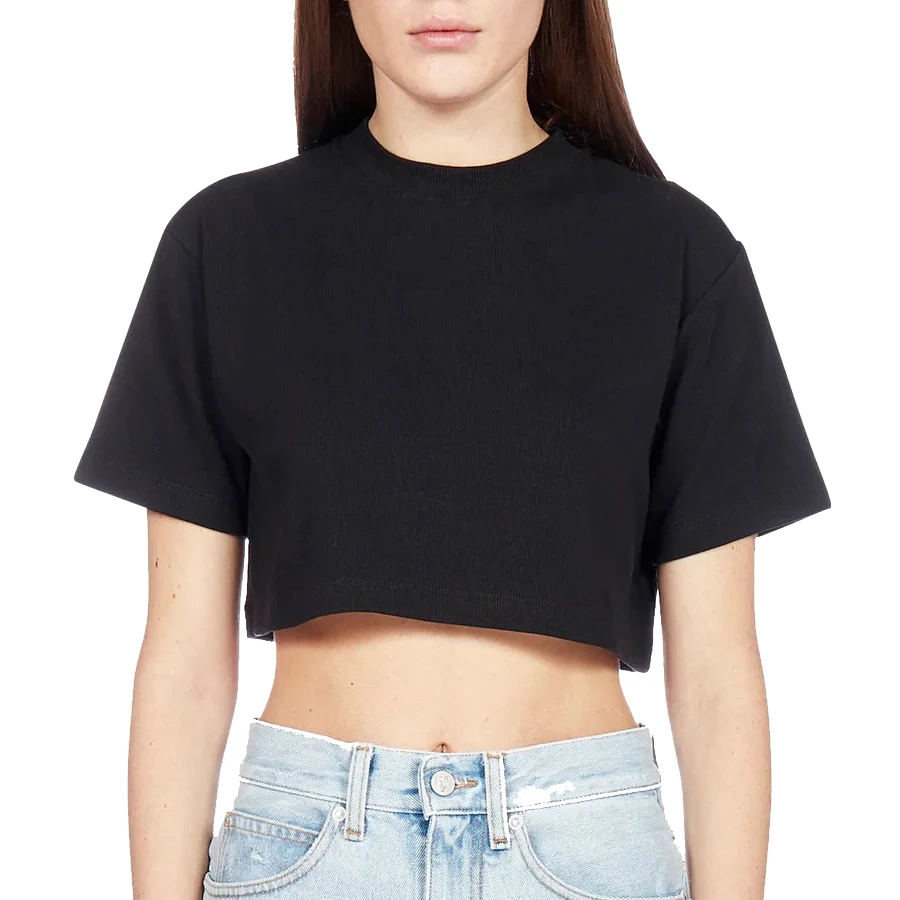 Women Fashionable Slim Fit Body Crop top T Shirt Women Black custom ...