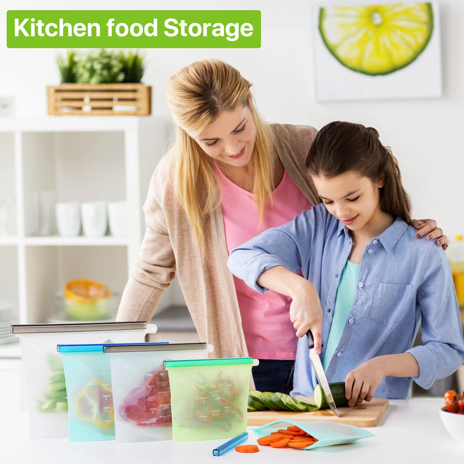 Kitchen Storage Sealed Reusable Food Container Glass Jar Airtight ...