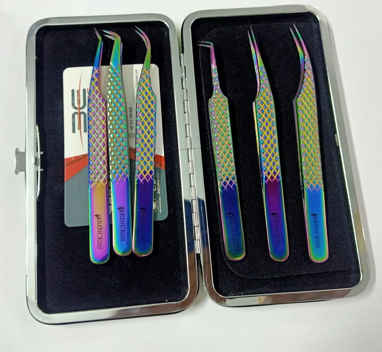 90 Degree Stainless Steel Tweezer Set Slanted Extension Applicator ...
