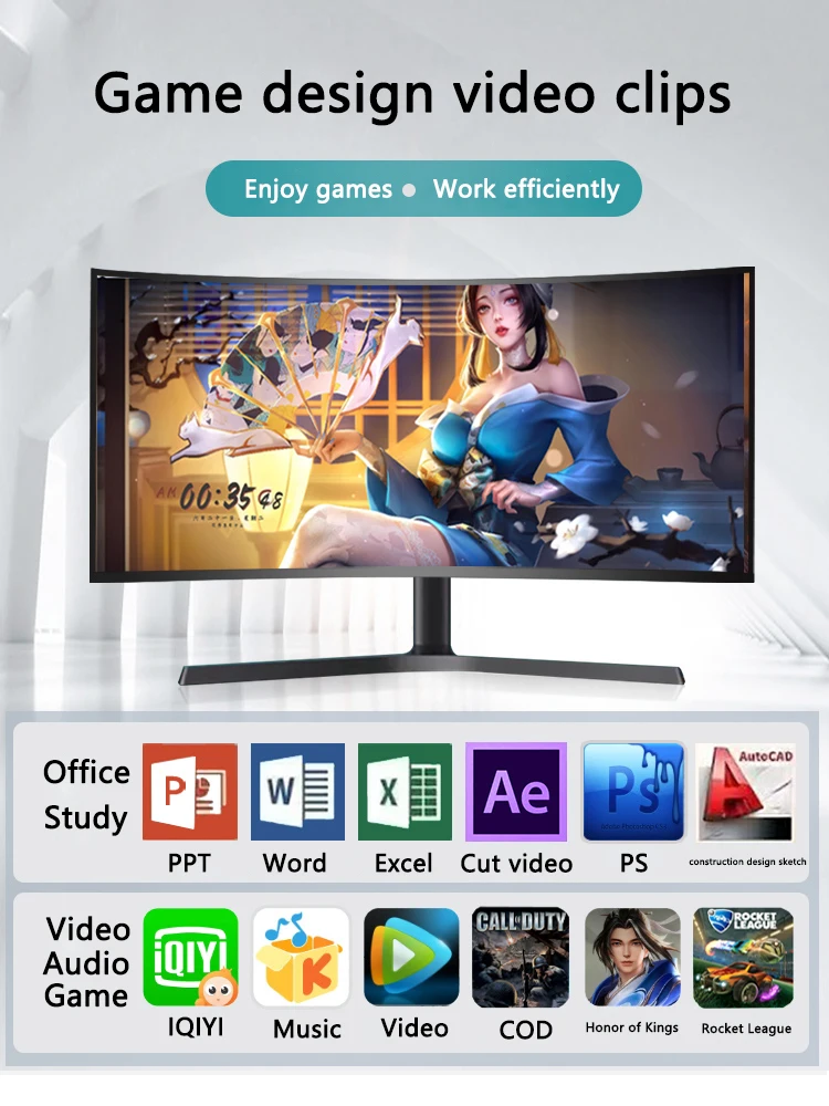 34" 4K IPS Panel Monitor - 100hz Gaming & Business Display