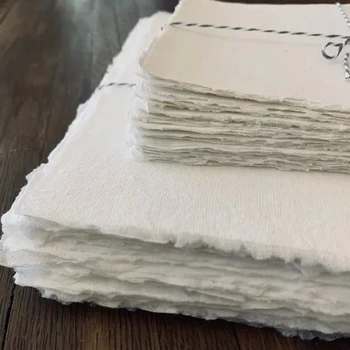 8x10 Ivory 150 Gsm Handmade Deckled Edge Cotton Paper Deckle - Buy ...