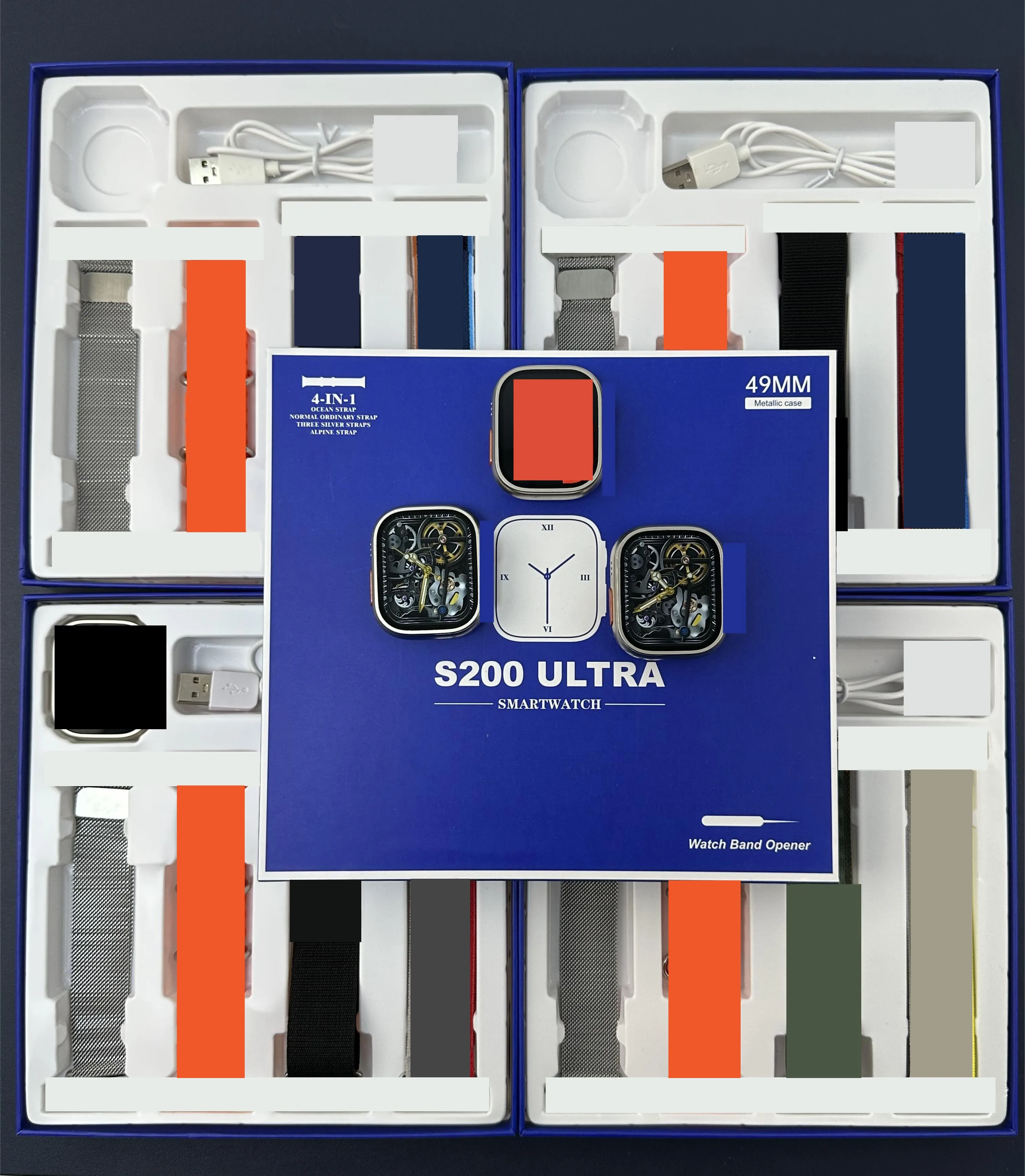 2023 Smartwatch S200 Ultra 4 In 1 Heart Rate Waterproof Fitness Tracker ...