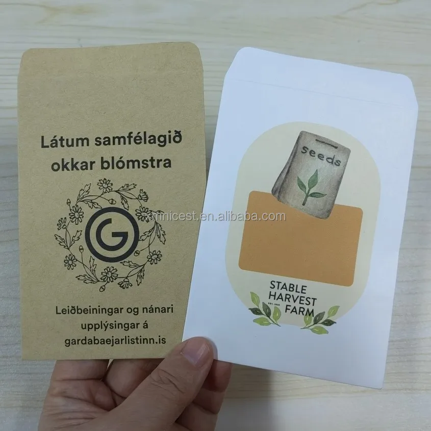 Custom Biodegradable Kraft Garden Seed Packets