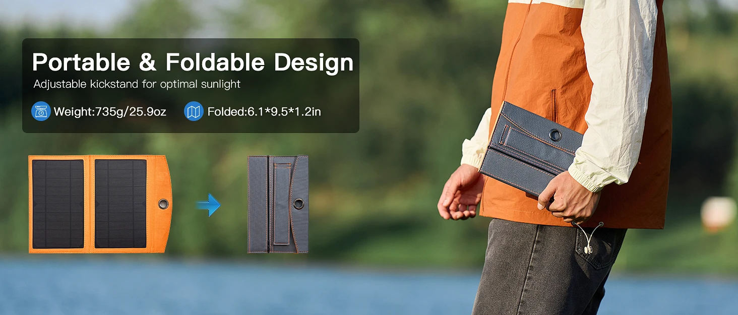Custom Multifunction Powerbank with Folding Solar Panel