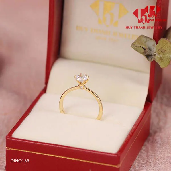 Ring 18k Solid Gold Simple Engagement Ring 14kt Solid Gold Solitaire 6 ...