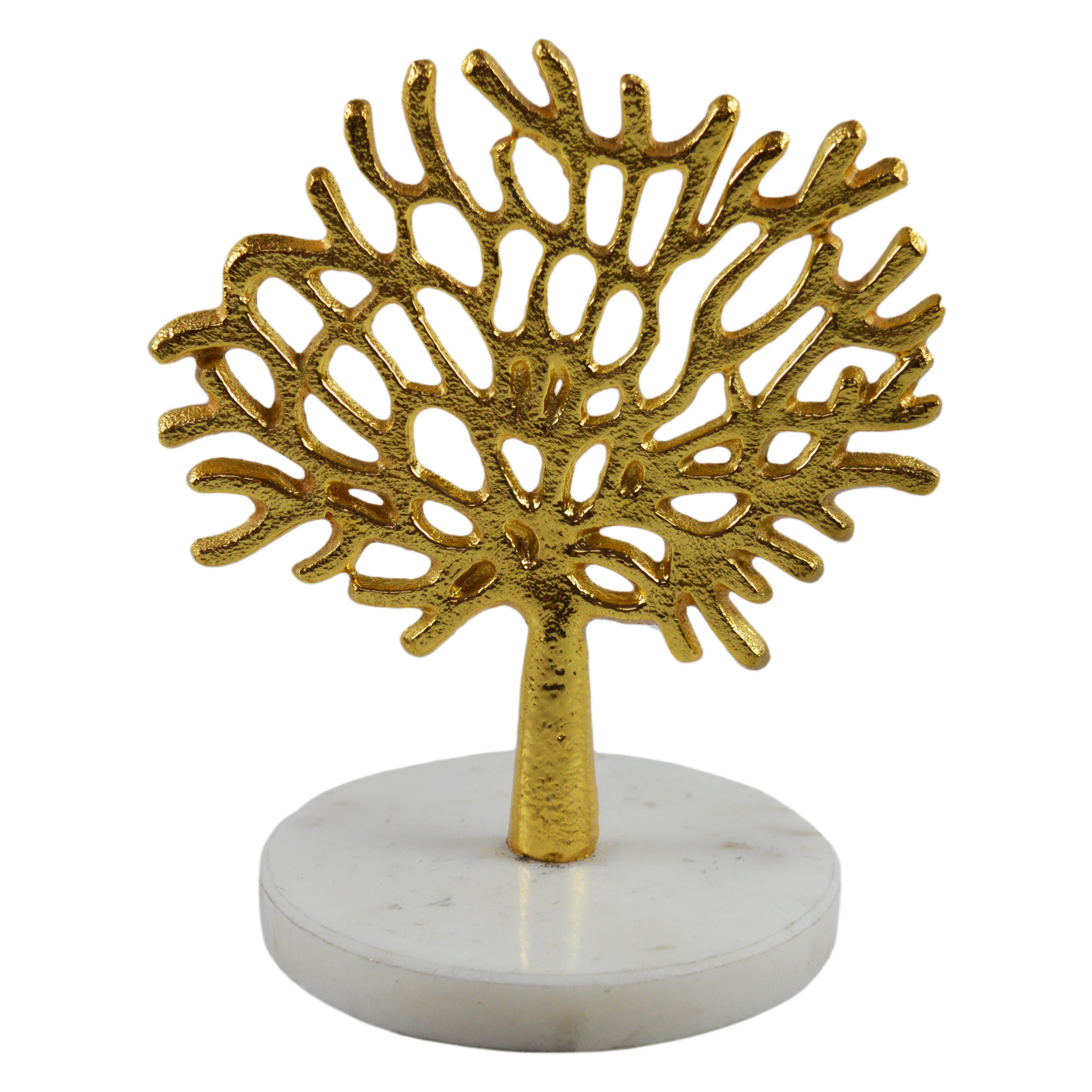 Sculptures & Statues Home Metal Gold Tree With Marble Base Decoration ...