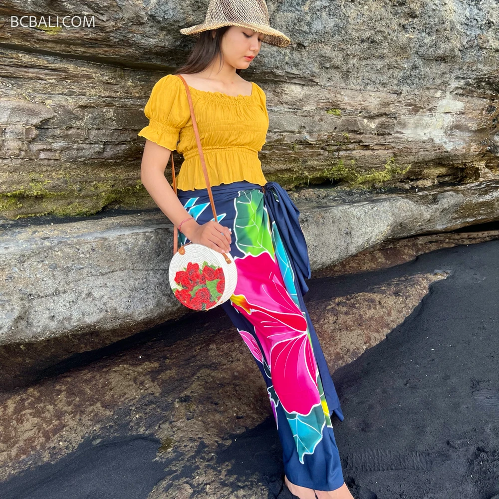 Shop Our New Design Sarongs Pareo Rayon, Hand Painted in Bali