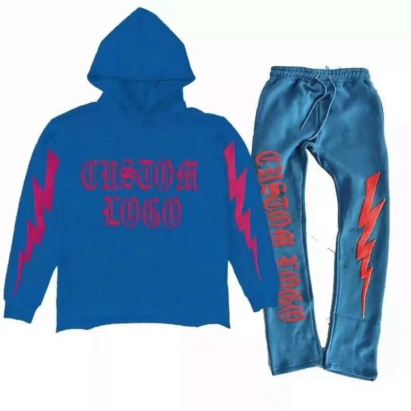 2023 Custom Puff Print Fleece Jogger Sweatsuit Tracksuit Set Track ...