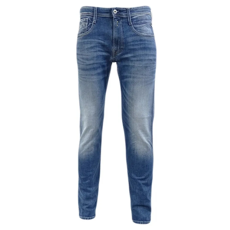 Skinny Fit Denim Pants Tapered Fit Light Indigo Denim Jeans High ...