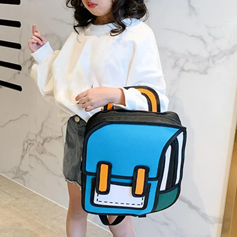 Unisex 2d Drawing Backpack Cute Cartoon School Bag Comic Bookbag For ...