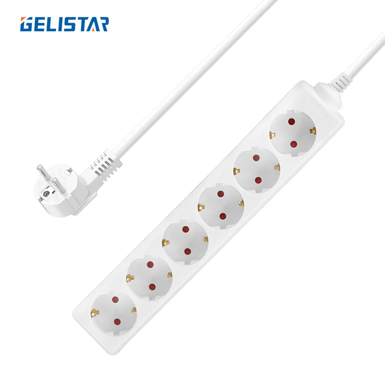 Gelistar 6 Outlets Custom White European Style Extension Socket 1.5m Cable Power Socket| Alibaba.com