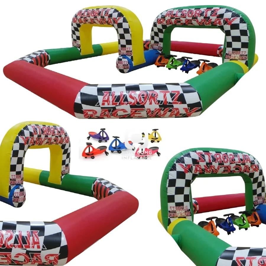 Guangzhou Inflatable Outdoor Car Race Go Kart Track Wiggle Cars Game ...