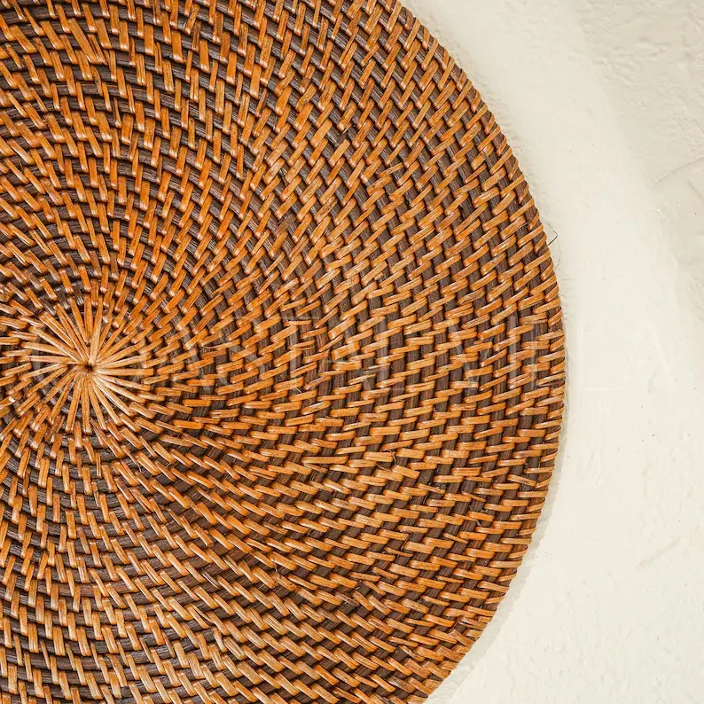 High Quality Handmade Rectangular Rattan Placemat Set of 4 with Holder ...