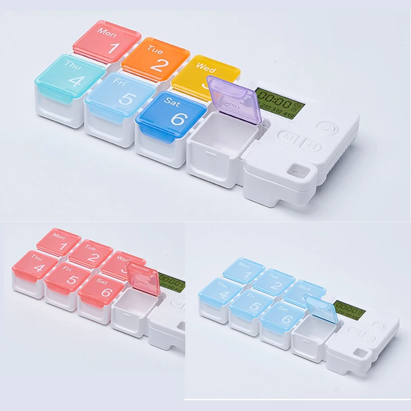 Smart Pill case 7 Day Medicine Box Colorful Pill Box With Automatic ...