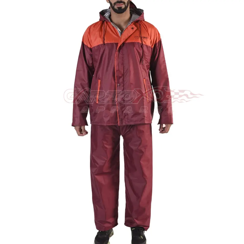 Mens Waterproof Rain Suit With Hood 2 Pieces Lightweight Fishing Camping Rain Jacket And Pant ...
