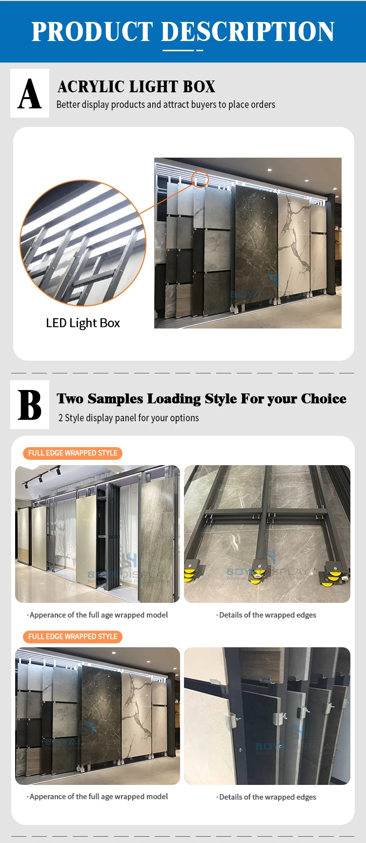 Customize Metal Quartz Granite Stand Push-pull Sliding Showroom Floor ...