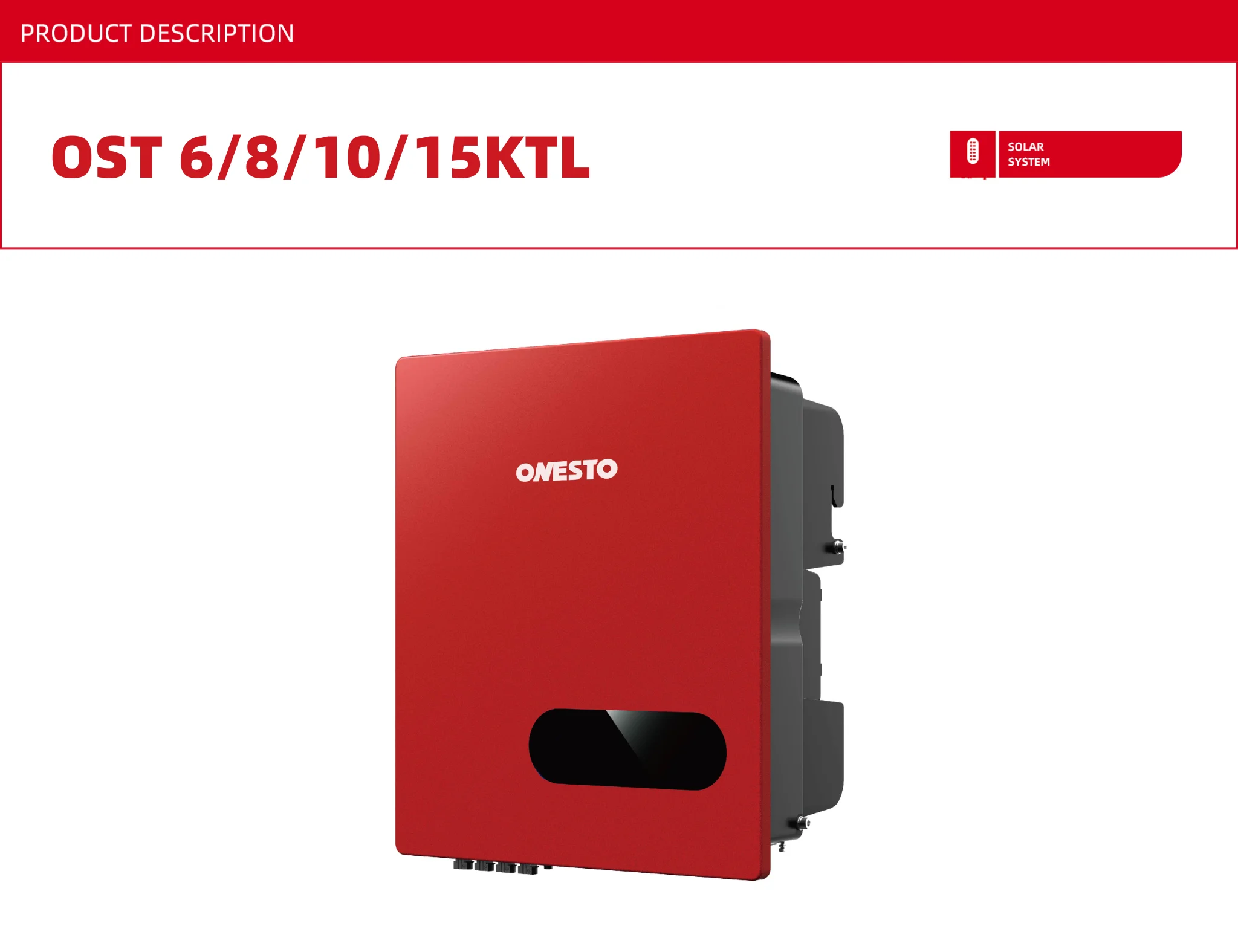 Onesto 3 Phase Solar Inverter 6kw 8kw 10kw 15kw Dual Mppt Inverter IP66 ...