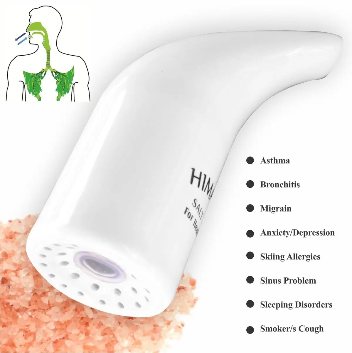 100% Premium Salt Inhaler - Natural Himalayan Pink Salt