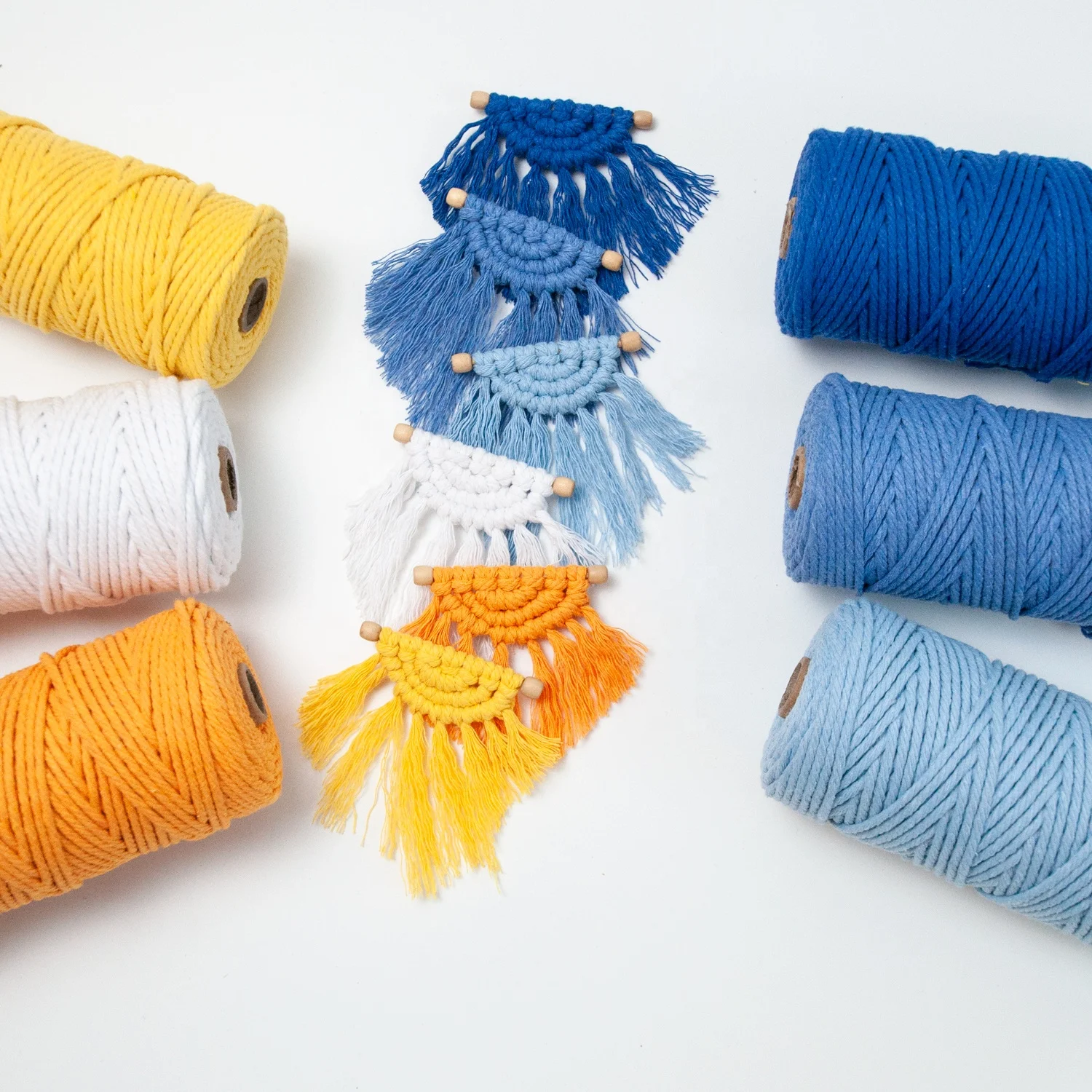 Macrame Cotton Cord 3mm X100m Twine String Colored Cotton Rope Craft ...