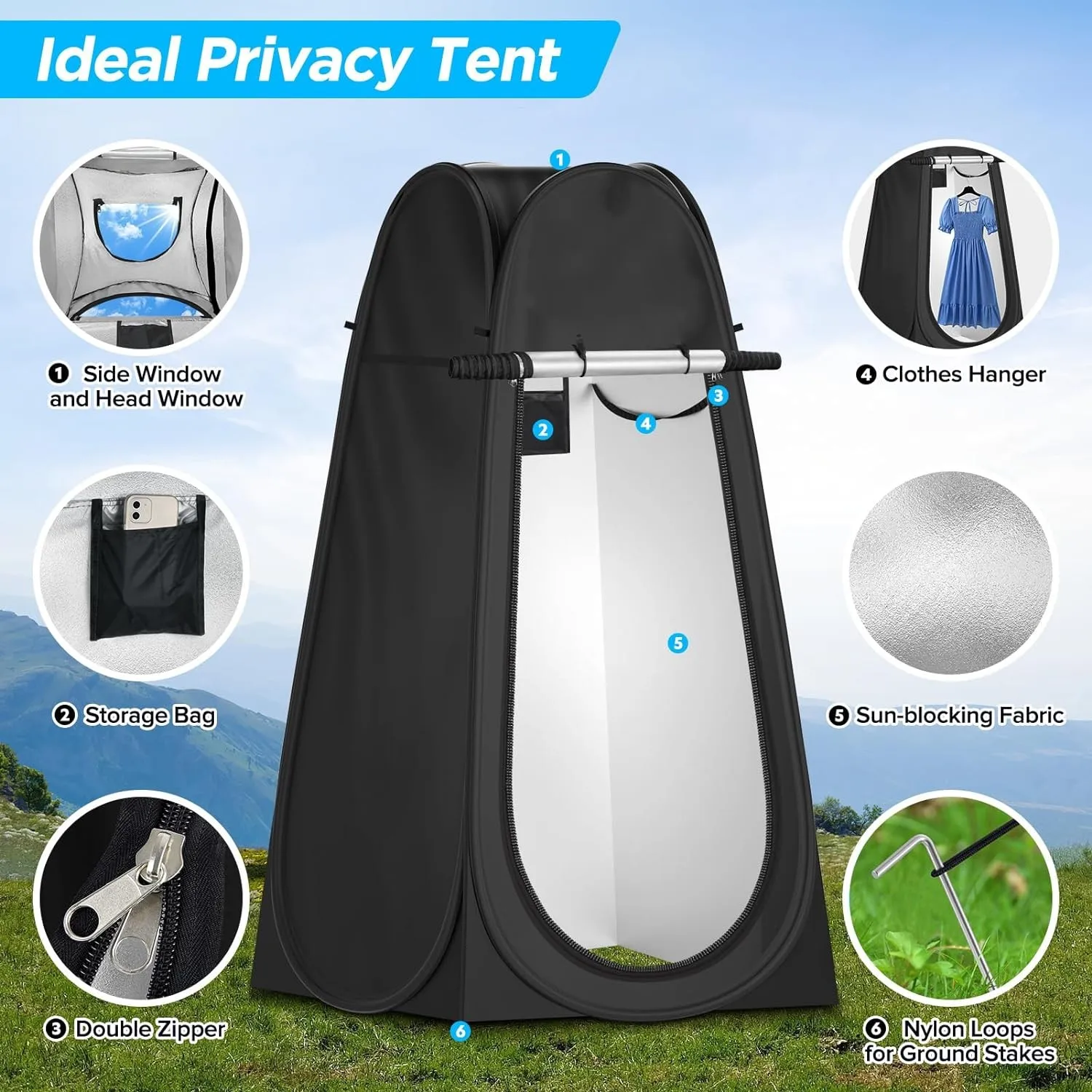 Camping Toilet with Privacy Tent - Instant Outdoor Shelter