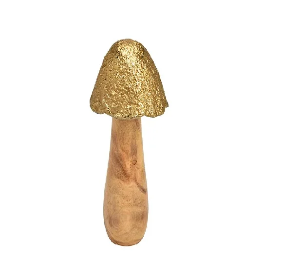 Decorative Mushroom With Silver Metal Mushroom Head Mango Wood Handle ...