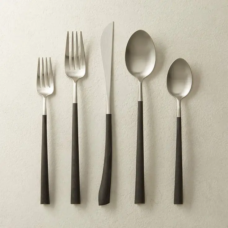 Stainless Steel Black Color Dinnerware Flatware Set Spoon Fork Knife ...