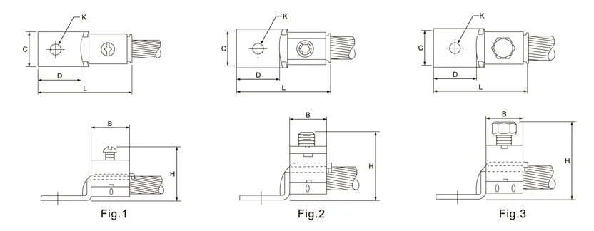 Single Solderless Lug Copper Mechanical Connectors Offset Tongue ...