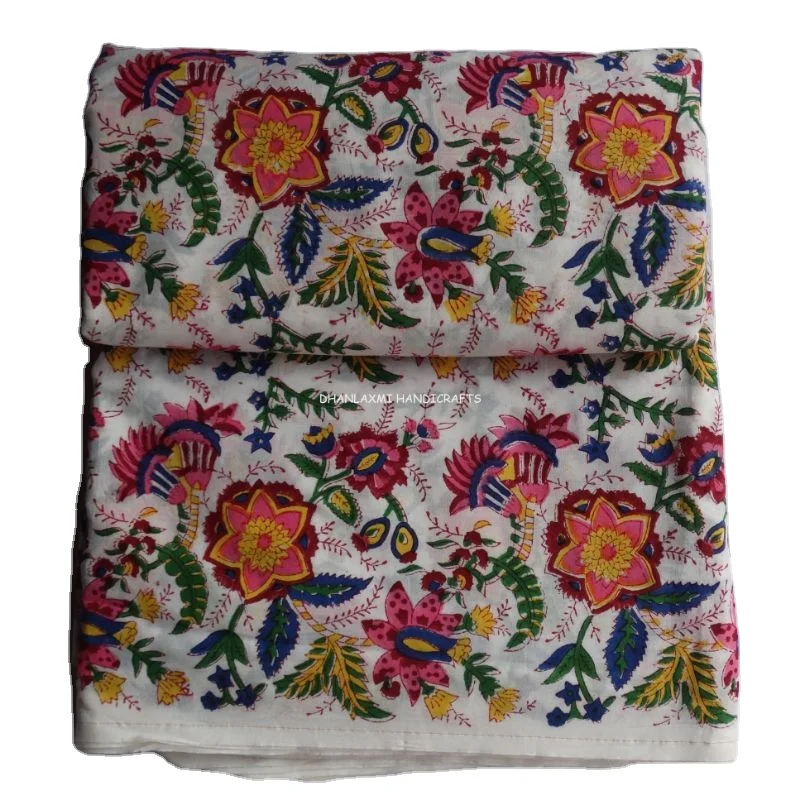 Hand Block Print Floral Wholesale Running Fabric Indian Cloth Textile ...