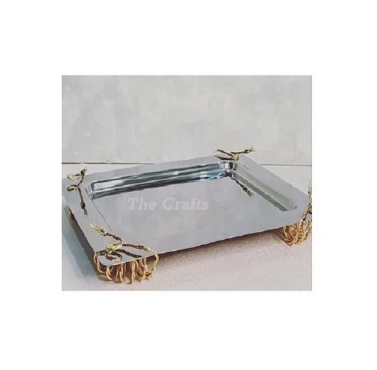 Stainless Steel Tea Coffee Serving Tray With Finest Quality Rectangle ...