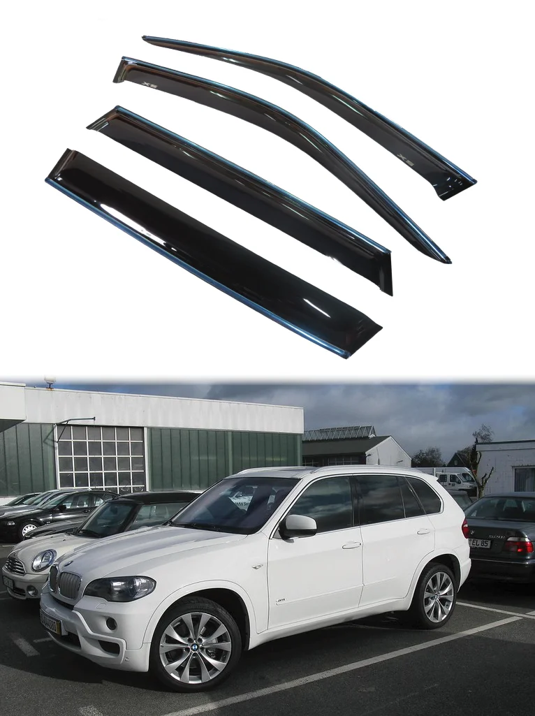 BMW X5 E70 2007-2013 Chrome Trim Side Window Visors Guard