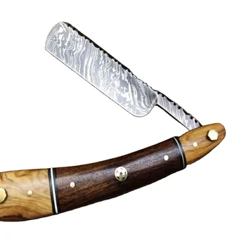 High Quality Handmade Damascus Steel Men Straight Barber Edge Razor ...