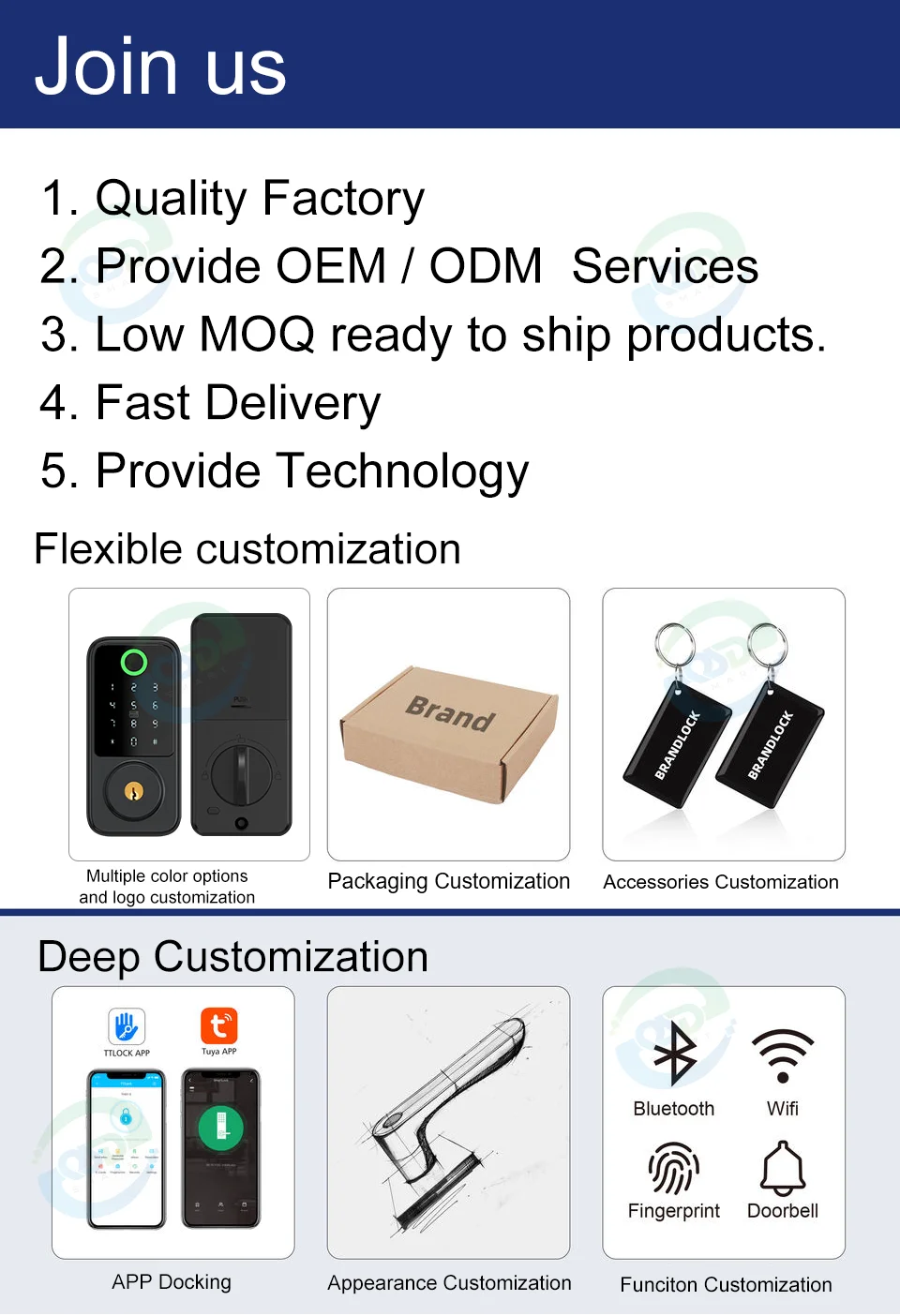 High Security Fingerprint Auto Deadbolt Lock Ttlock Tuya App Electric ...