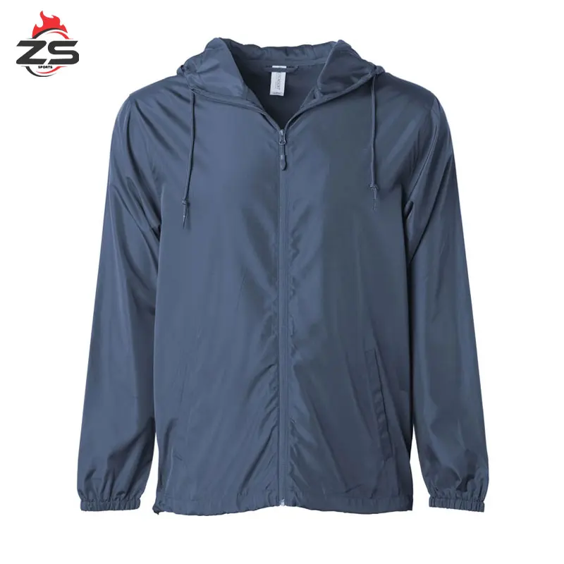 Men custom logo design streetwear windbreaker woven outdoor sports ...