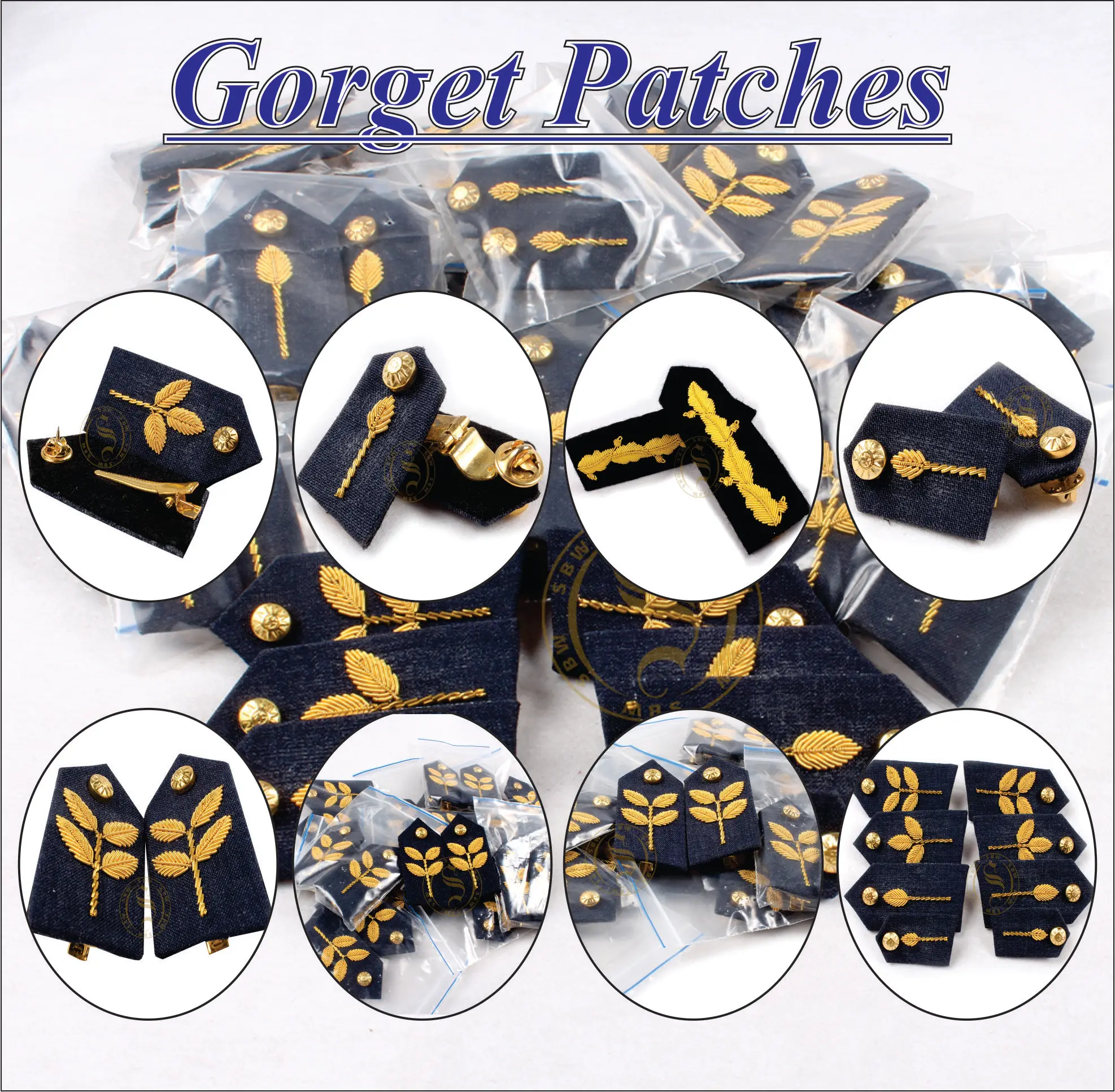 British Army Gorget Patches - High Quality Embroidery